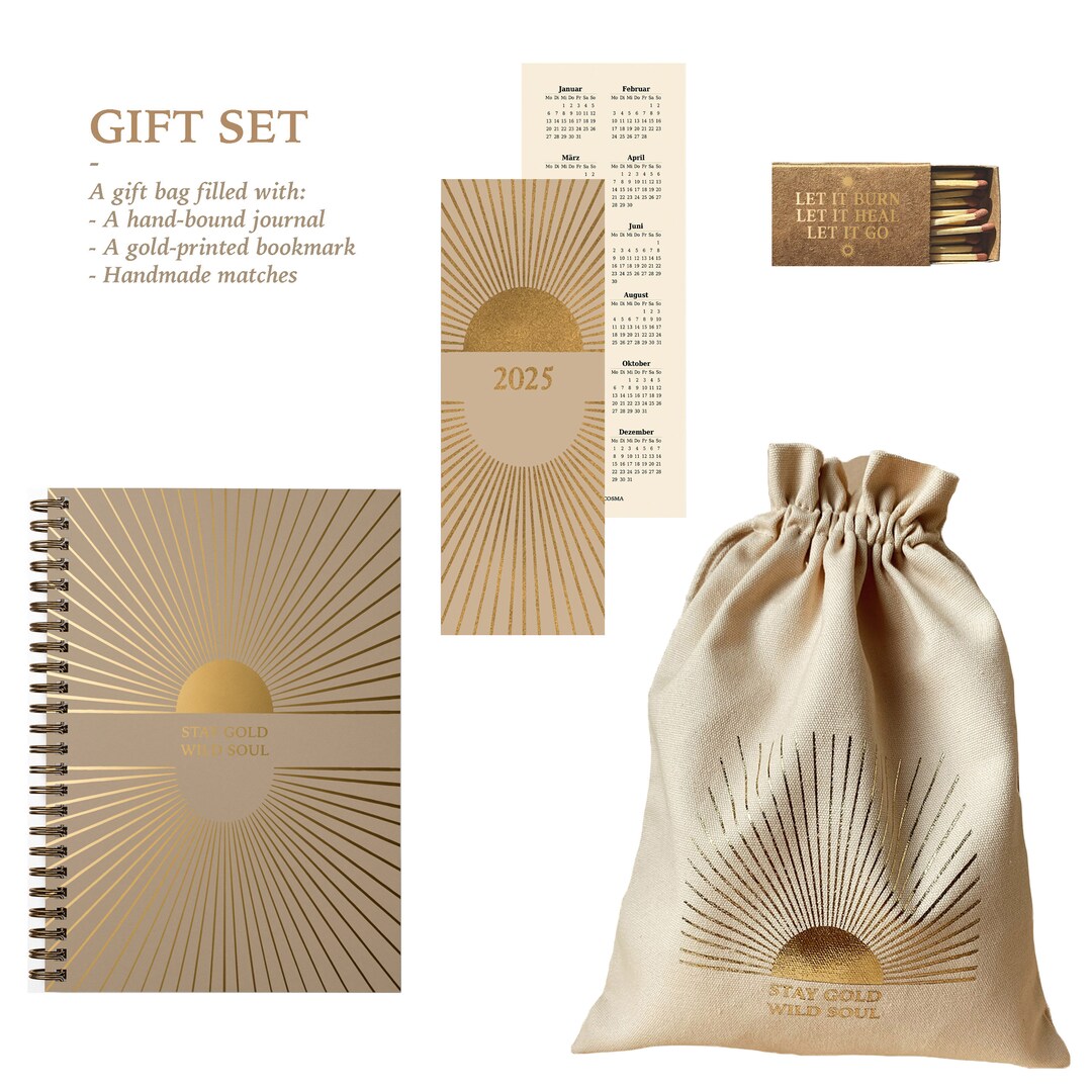 Stay Gold Wild Soul 2025 Gift Set Calendar Annual Overview Notebook ...