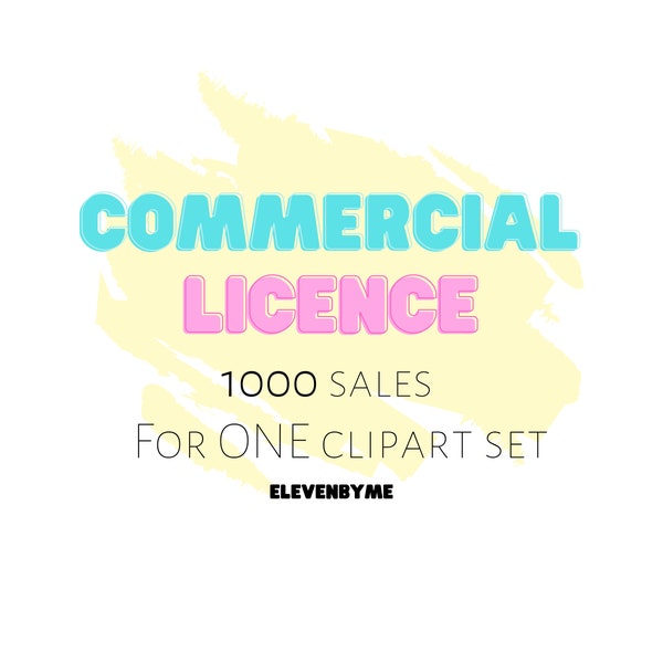Commercial License for 1000 Sales for One Clipart Set - Etsy UK