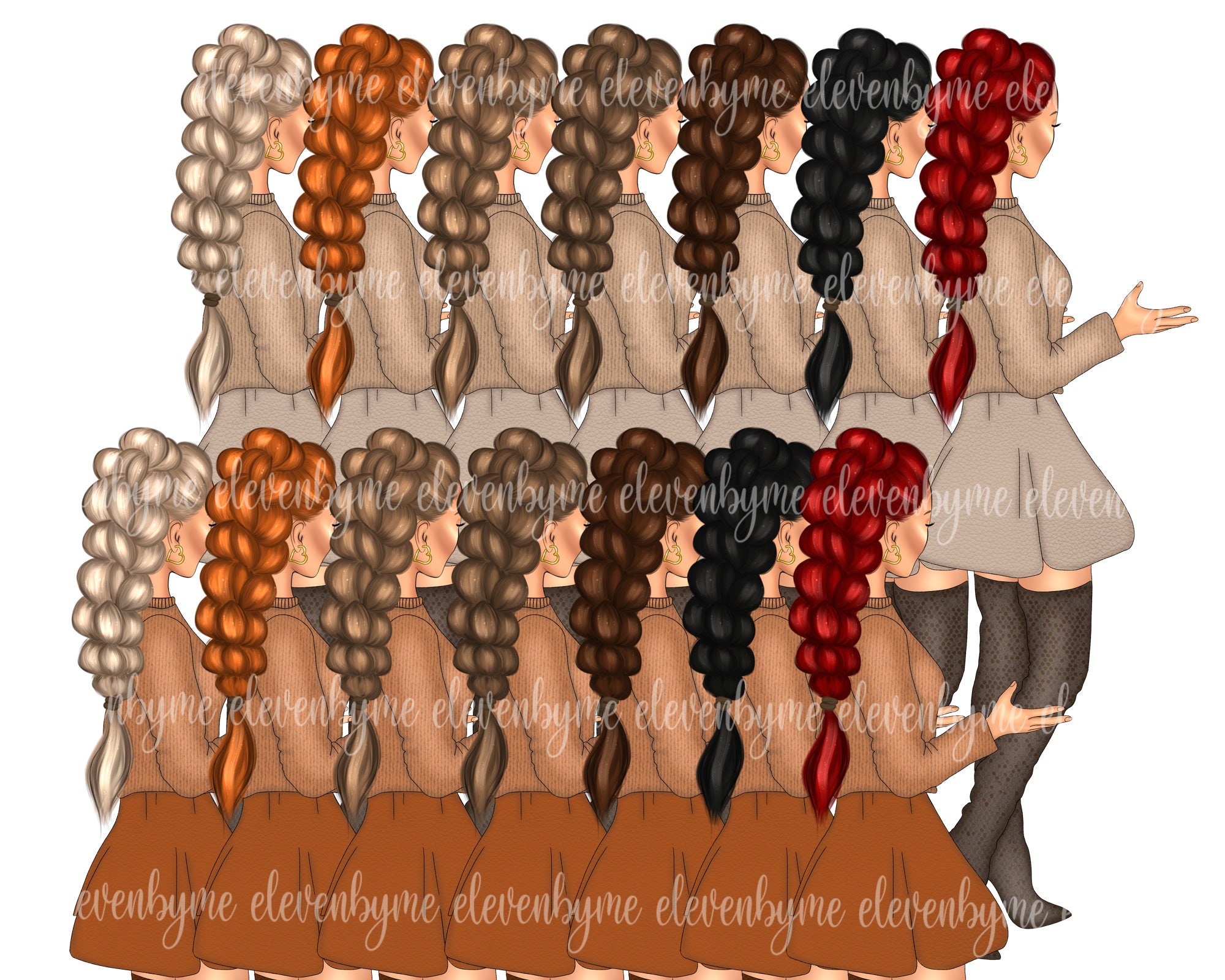 Autumn Girl Clipart | Best Friends Fall Clipart | Thanksgiving Clipart ...