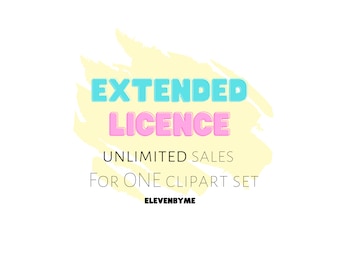 Extended License, One Clipart Set, Commercial License, Unlimited Sales ...