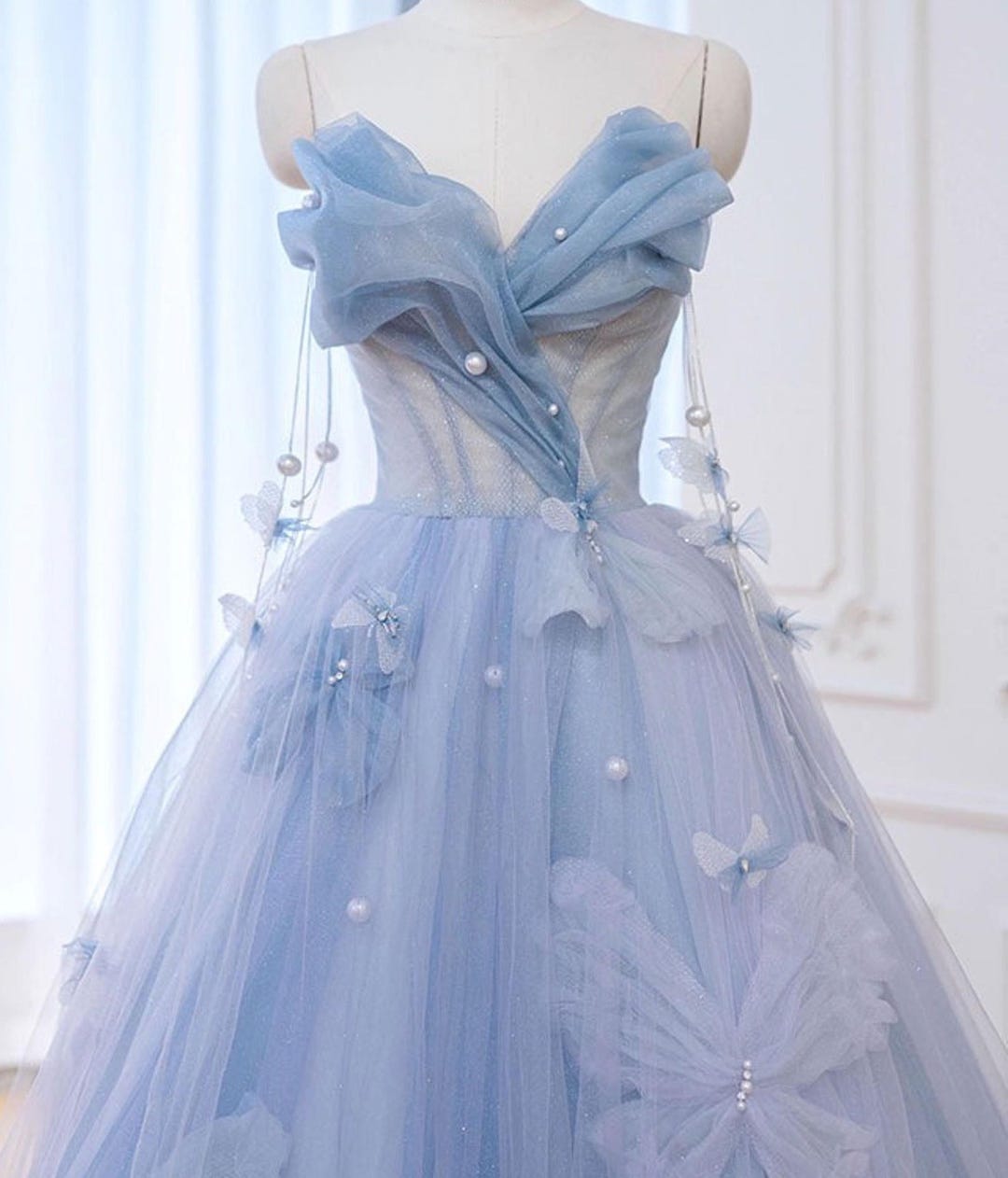 Charming Senior Blue Princess Dress,sweetheart Gowns,fairy Prom Dress ...