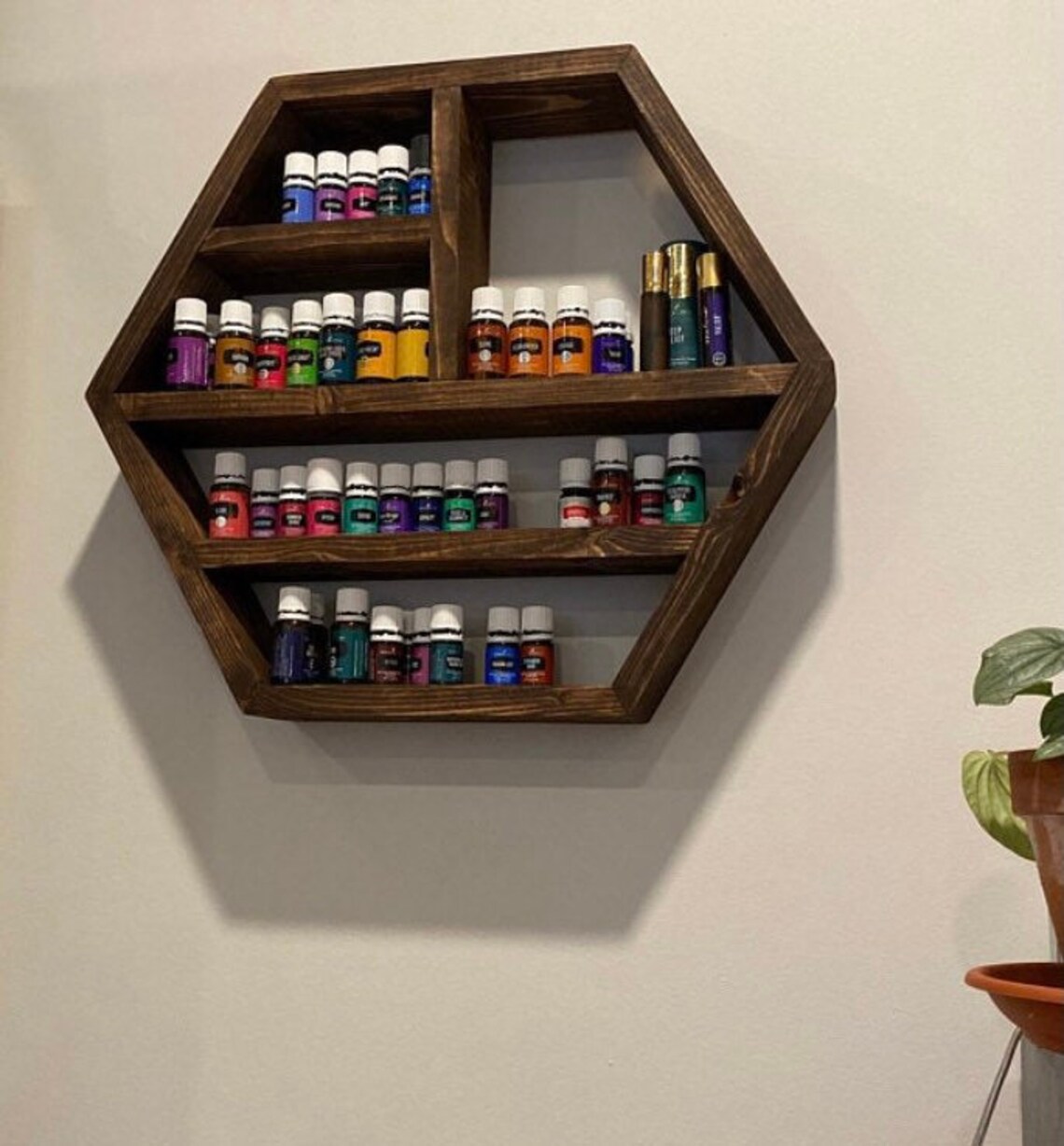 Essential Oil Shelf Essential Oil Storage Hexagon Shelf Oil | Etsy