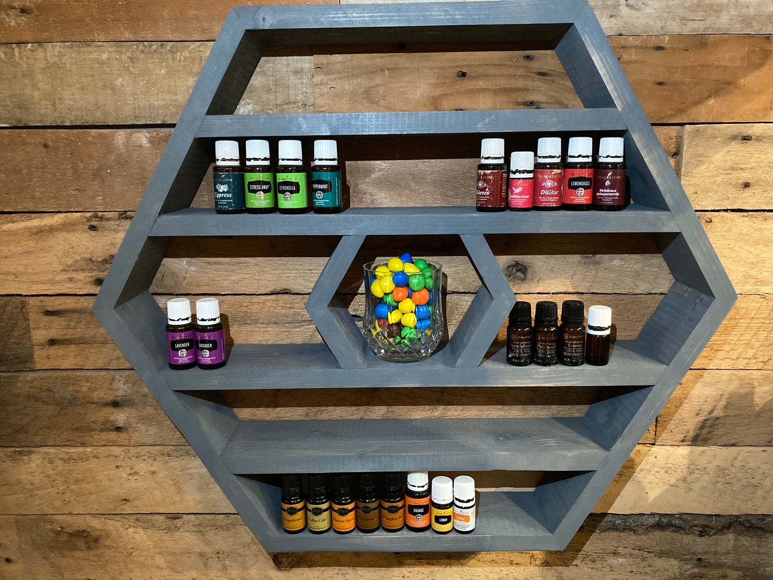Oil Shelf Oil Storage Oil Display Hexagon Essential Oil | Etsy