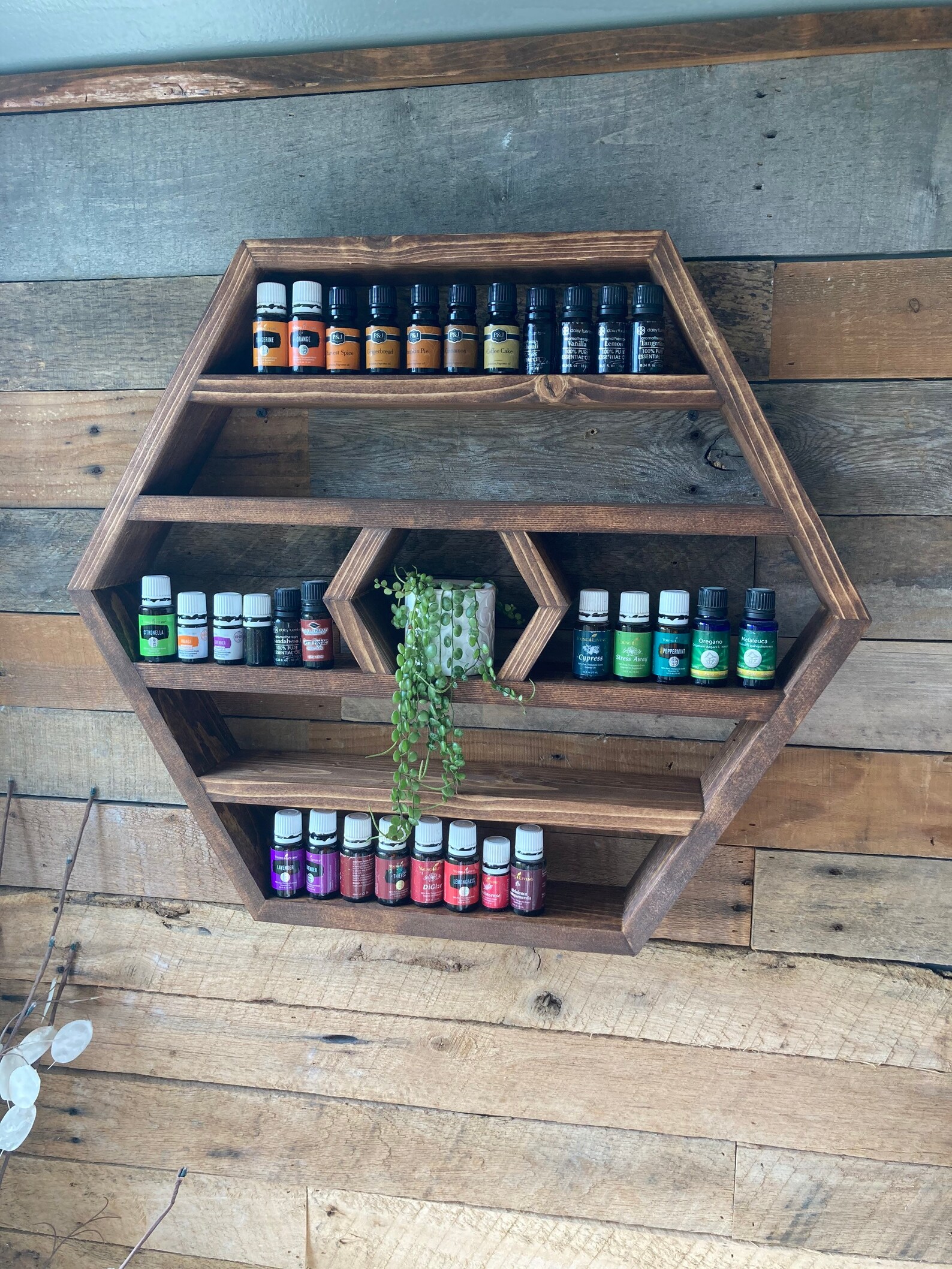 Oil Shelf Oil Storage Oil Display Hexagon Essential Oil | Etsy