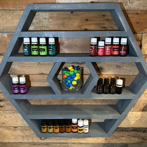 Oil Shelf, Oil Storage, Oil Display, Hexagon Essential Oil Shelf, Large ...