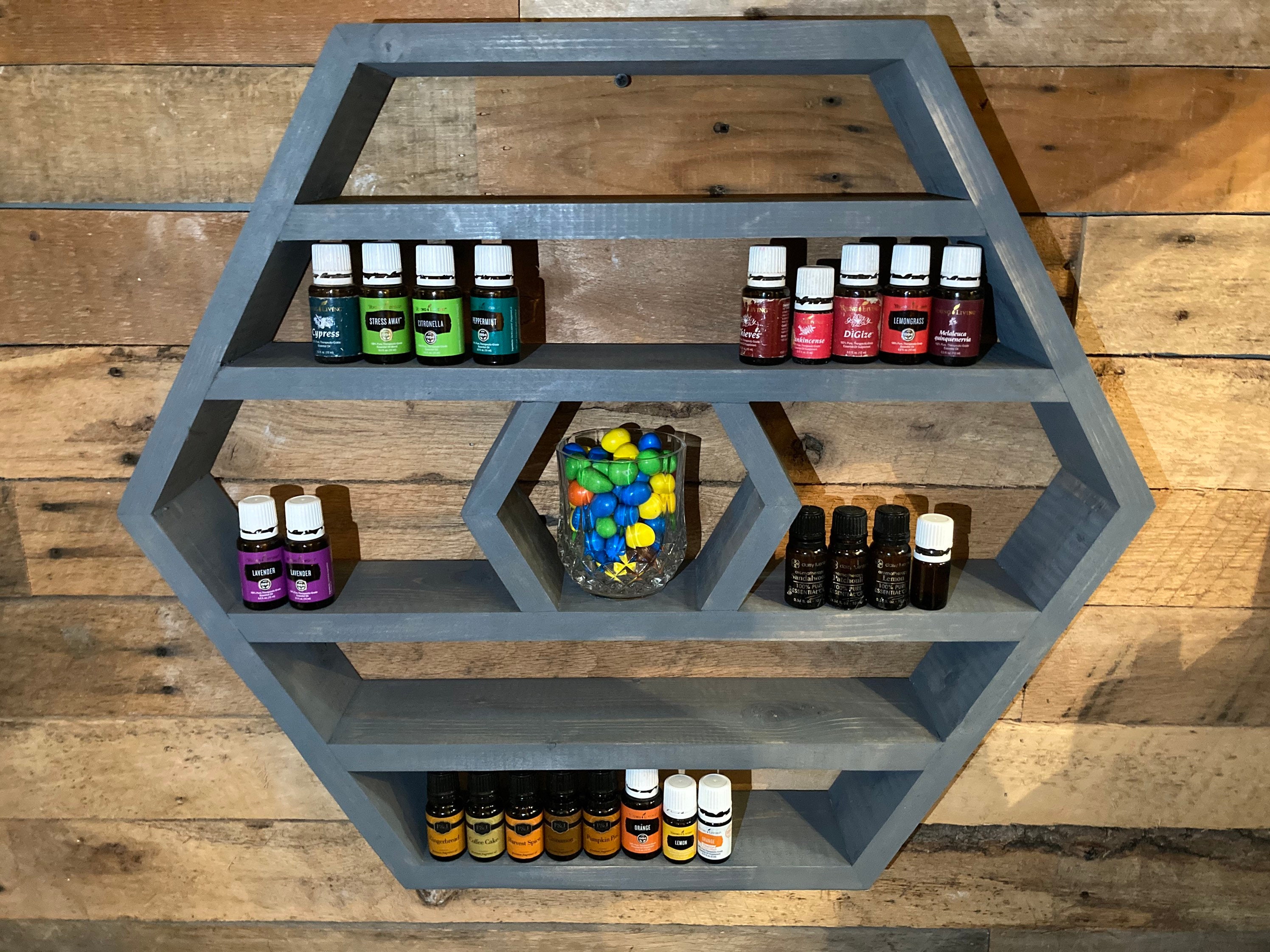 Oil Shelf Oil Storage Oil Display Hexagon Essential Oil | Etsy