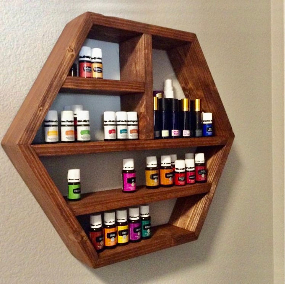 Essential Oil Shelf Essential Oil Storage Hexagon Shelf Oil | Etsy