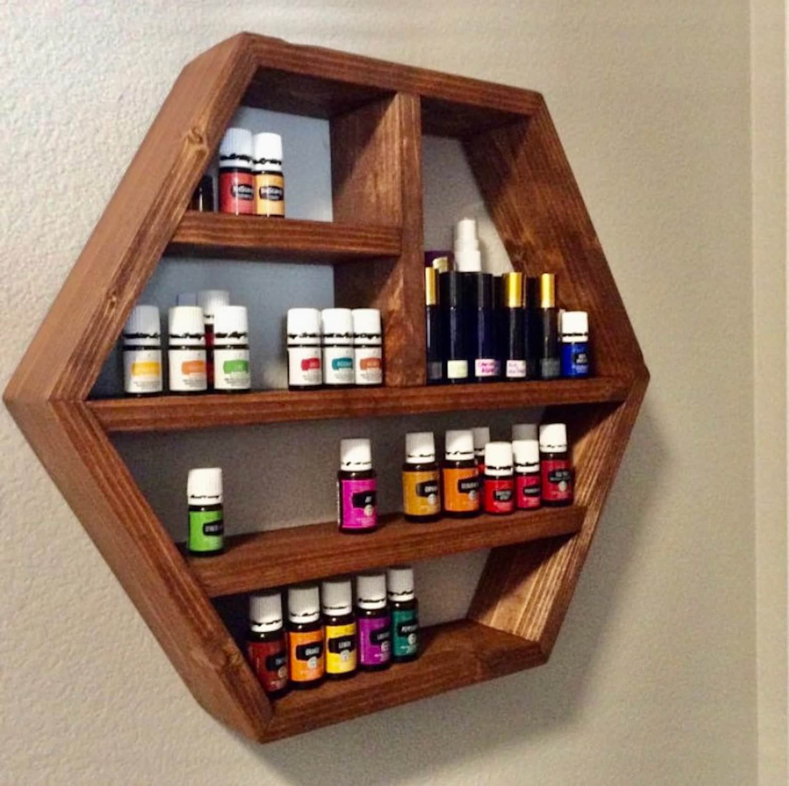 Essential Oil Shelf Essential Oil Storage Hexagon Shelf Oil - Etsy