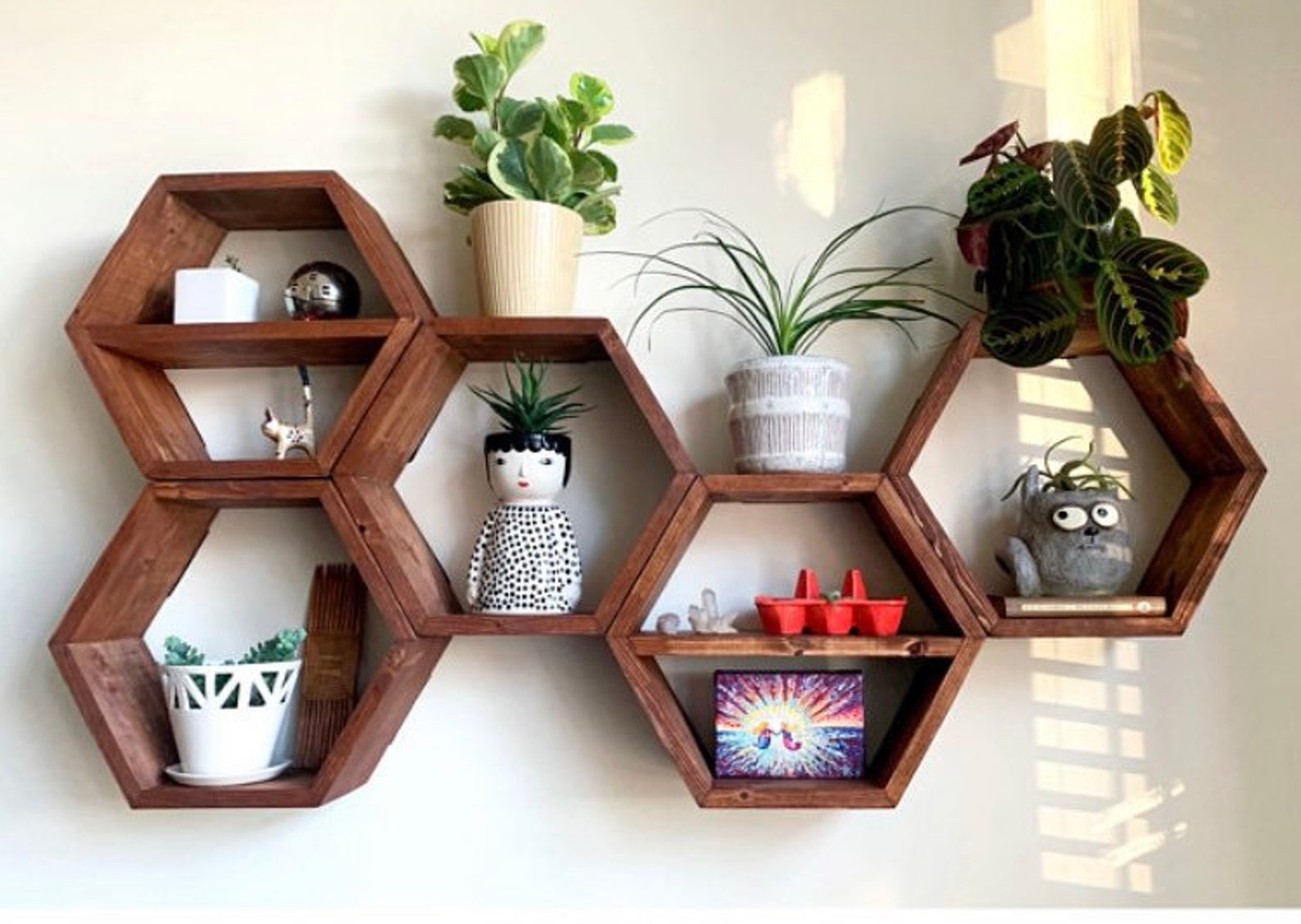 Hexagon Shelves Honeycomb Shelves Hexagon Display Floating - Etsy