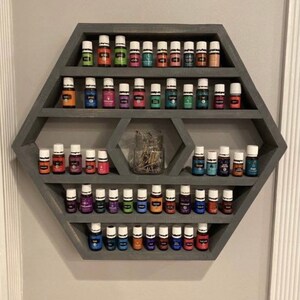 Oil Shelf, Oil Storage, Oil Display, Hexagon Essential Oil Shelf, Large ...