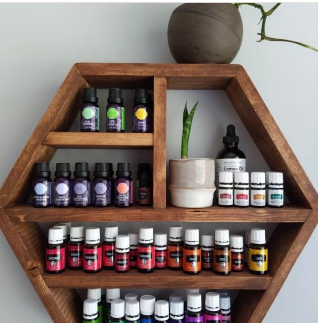 Essential Oil Shelf, Essential Oil Storage, Hexagon Shelf, Oil Storage ...