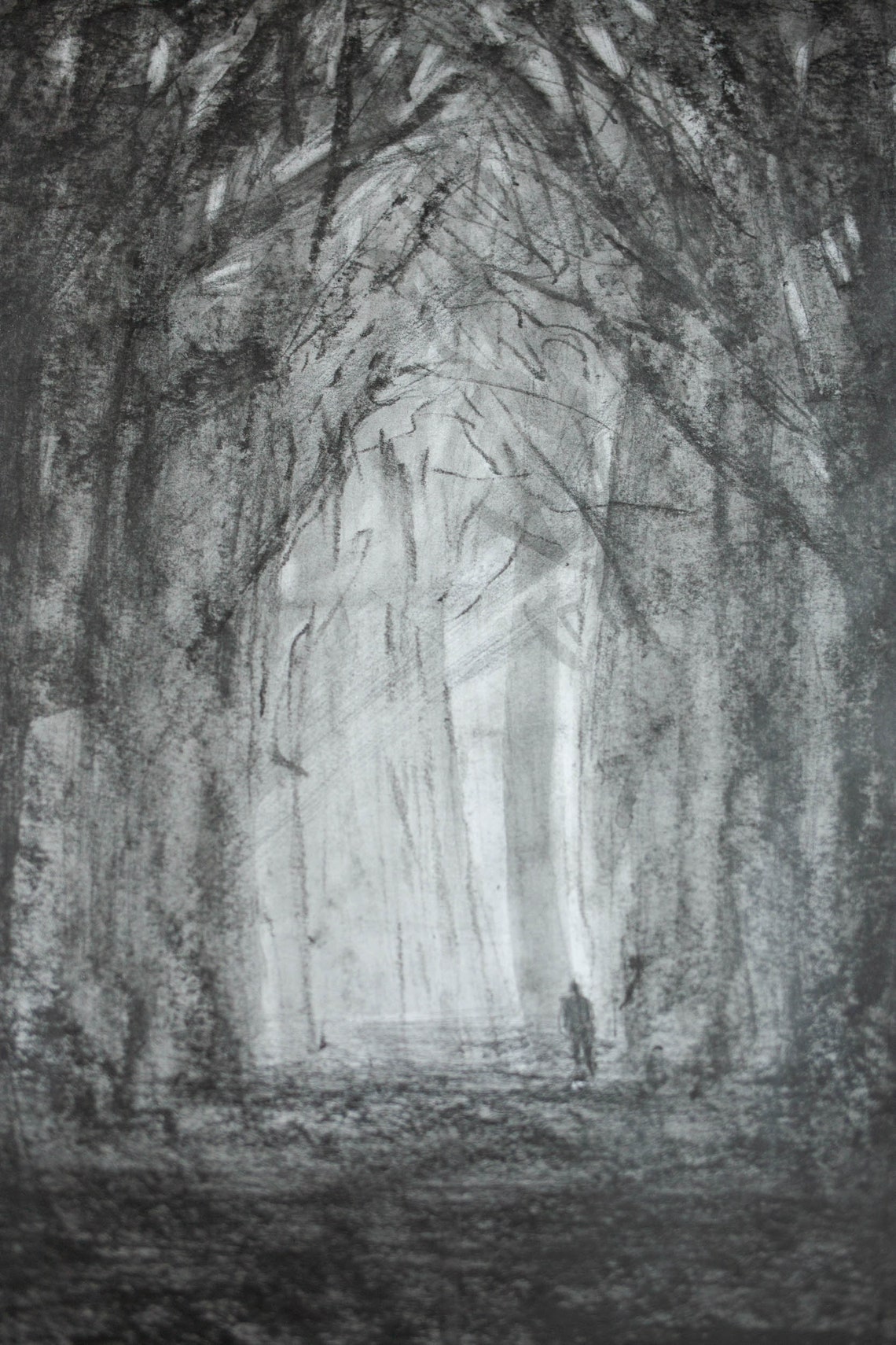 Graphite drawing. In the forest | Etsy