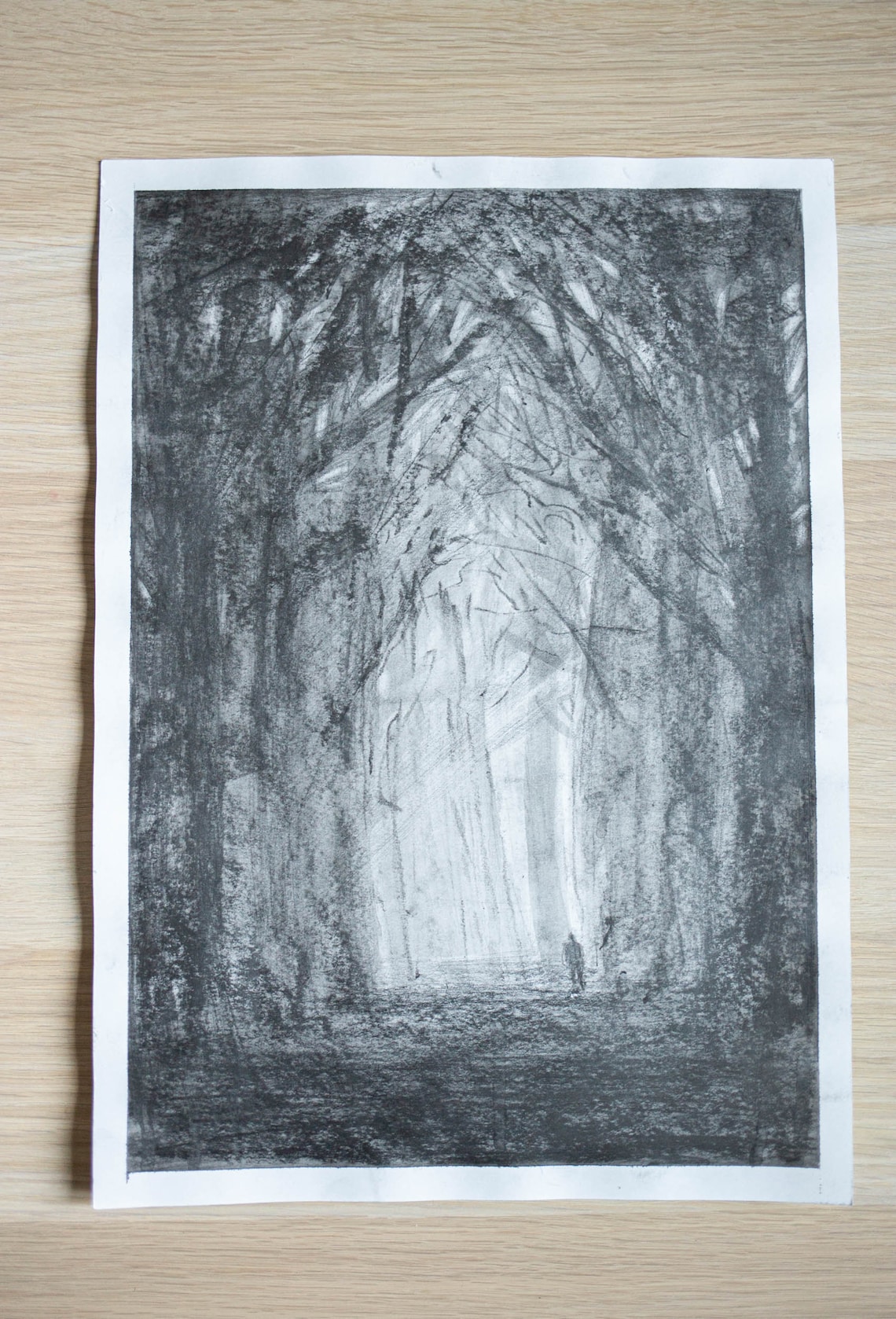 Graphite drawing. In the forest | Etsy