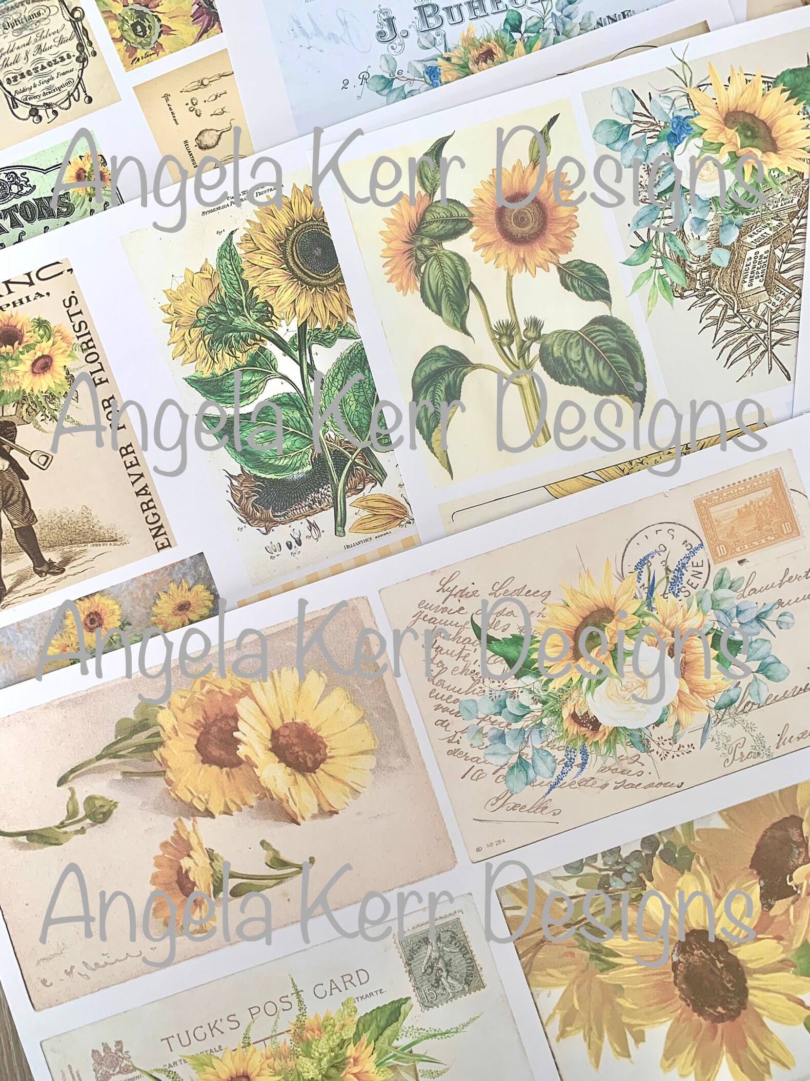 Simply Sunflowers Ephemera Digital Kit | Etsy
