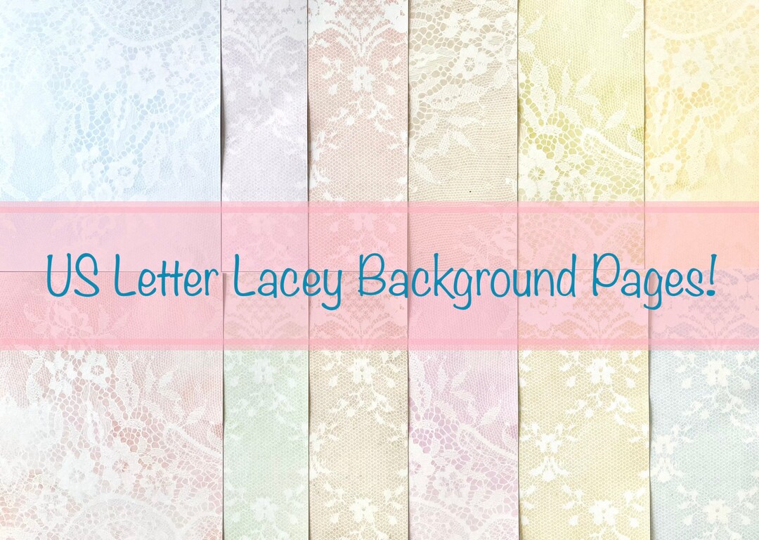 US Letter Sized Lacey Background Pages - Etsy UK