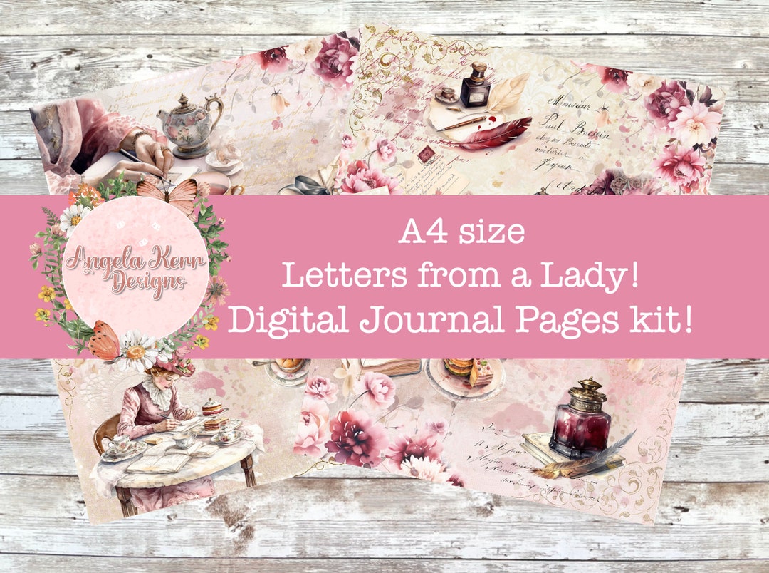 A4 Letters From a Lady DIGITAL Journal Pages Kit - Etsy