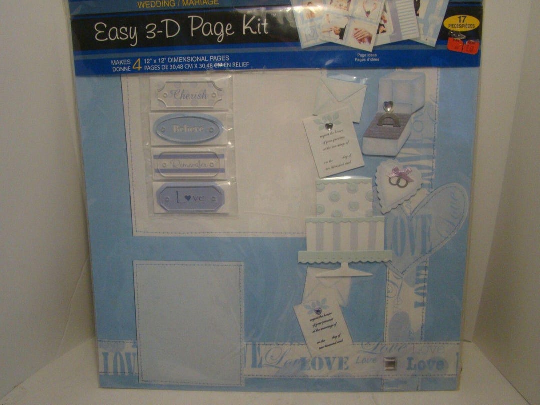 Paper Bliss Easy 3D Page Kit - Blue Wedding Makes 4 Pages - Etsy
