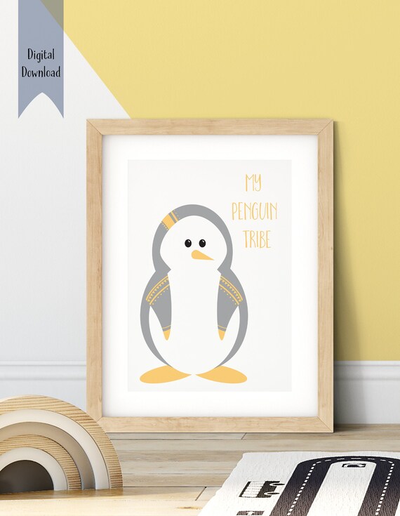 Penguin Printable Poster Penguin Wall Art Nursery Decor | Etsy