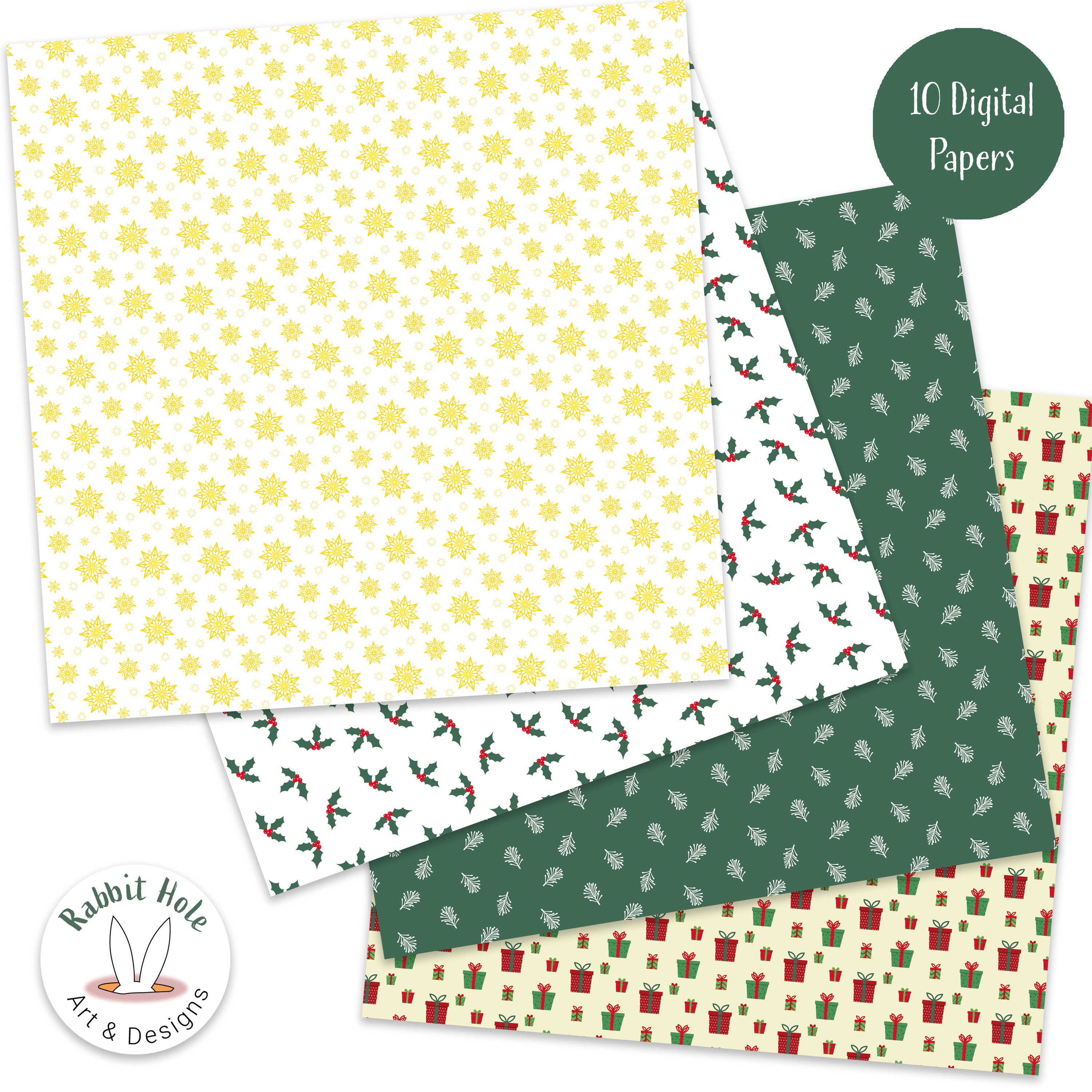 Christmas Time Patterns Winter Holiday Scrapbook Papers - Etsy UK