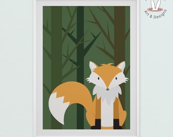 Stay Clever Little Fox, Little Fox Poster, Fox Print, Nursery Wall Art ...