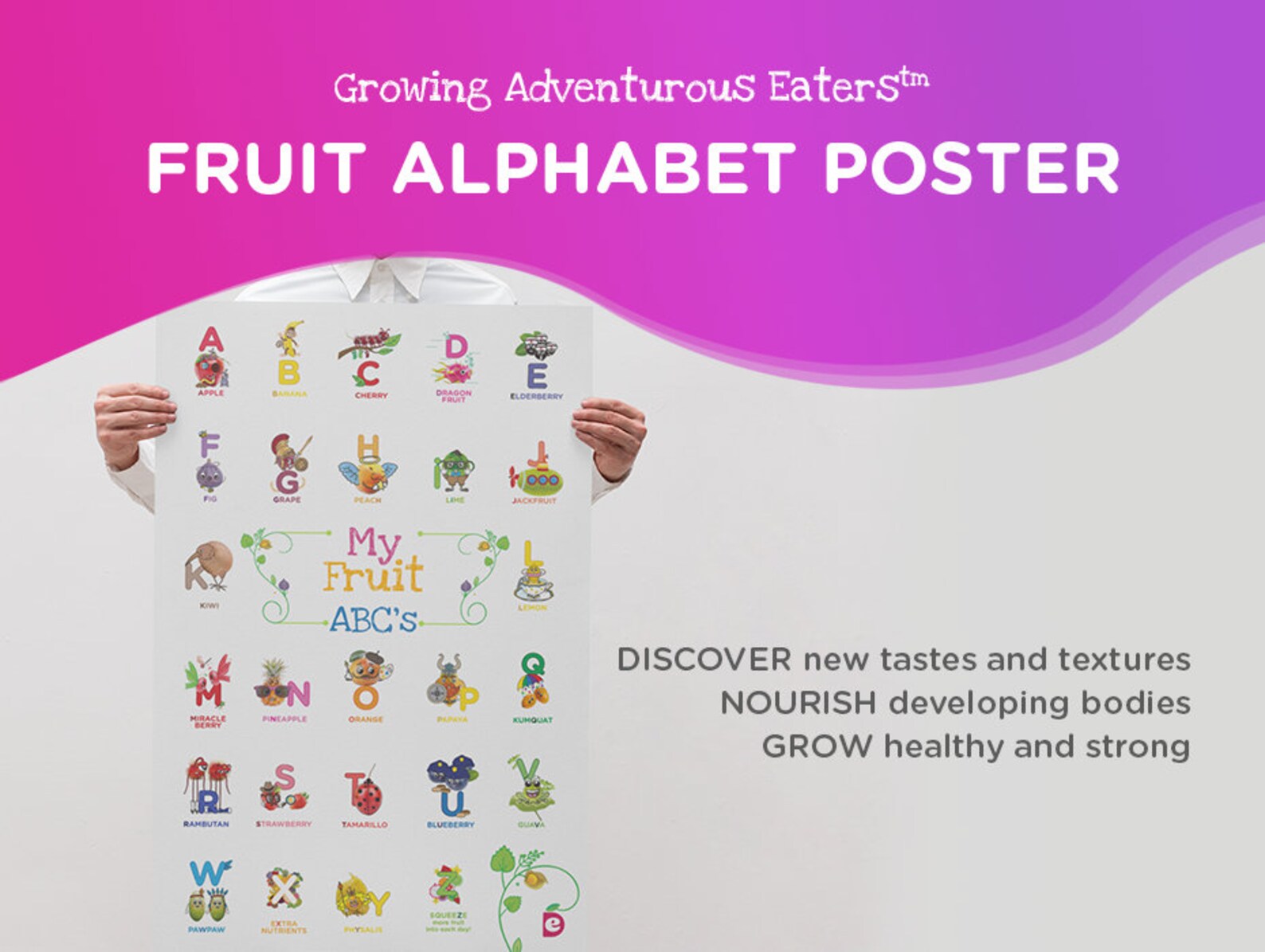Printable Fruit Abcs Poster, Fruit Poster, Alphabet Poster, Alphabet ...