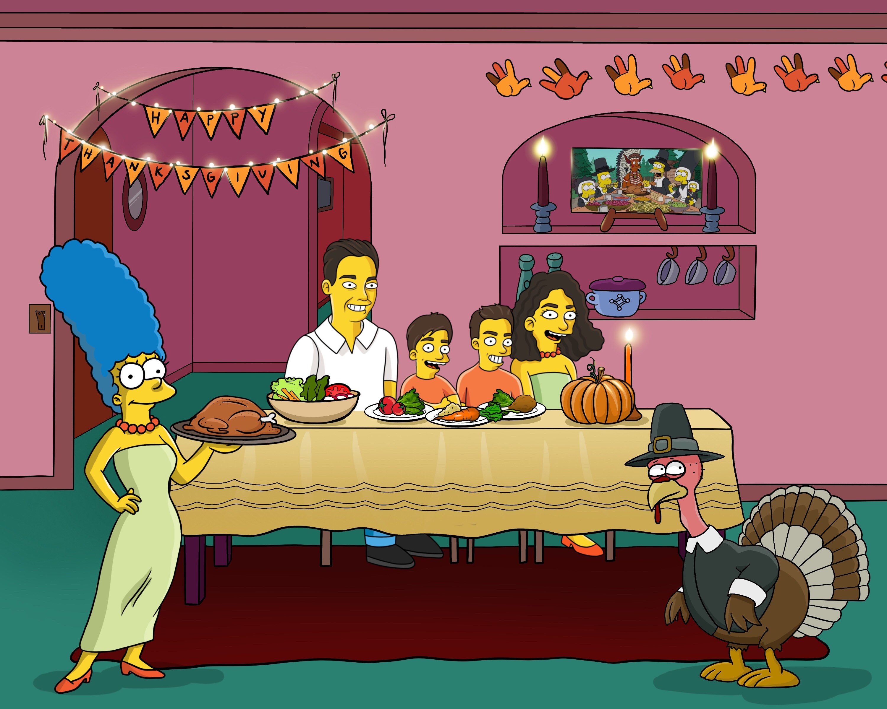 Full Body Simpsons Illustration, Personalized Caricature Gift ...