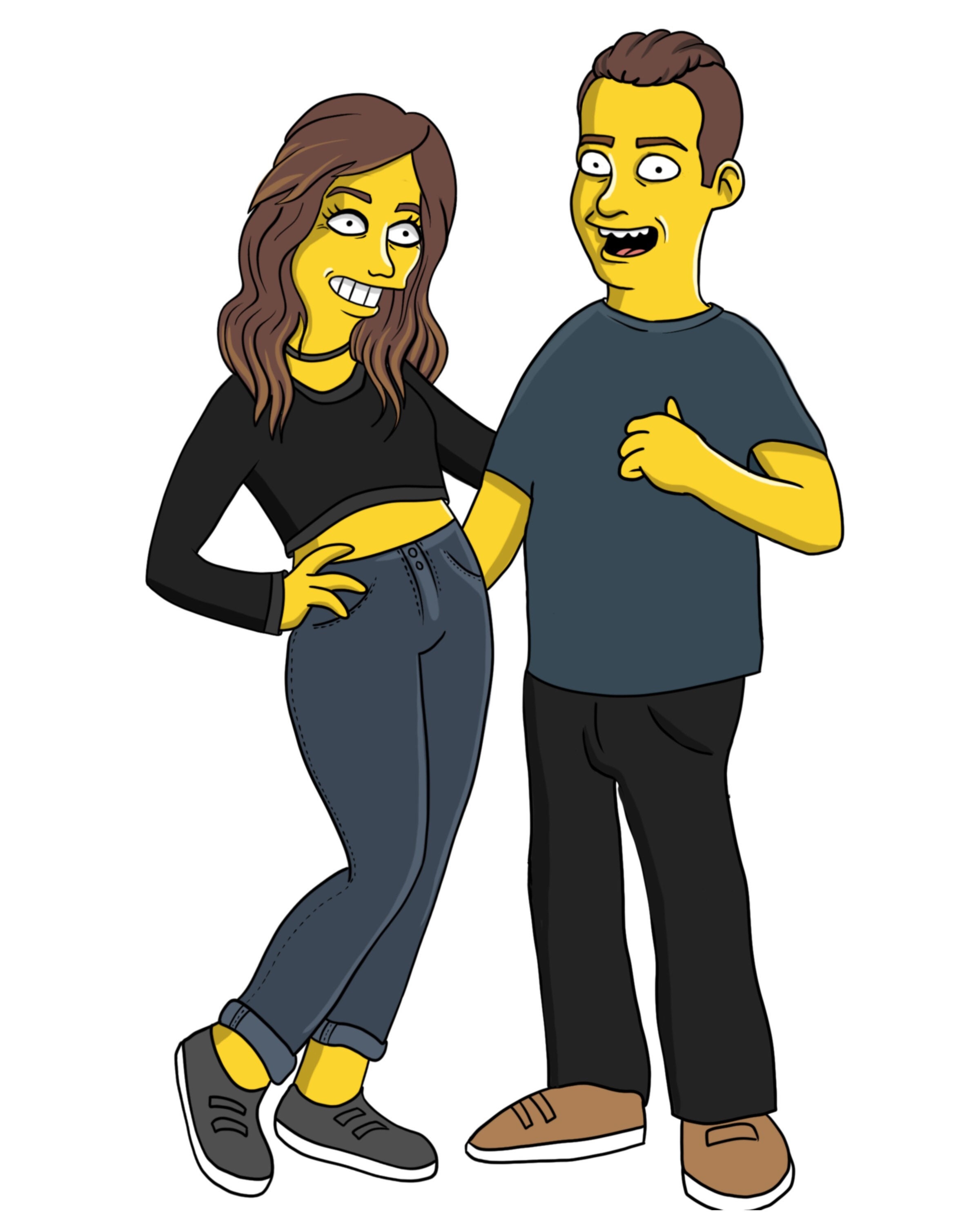 Full Body Simpsons Illustration, Personalized Caricature Gift ...