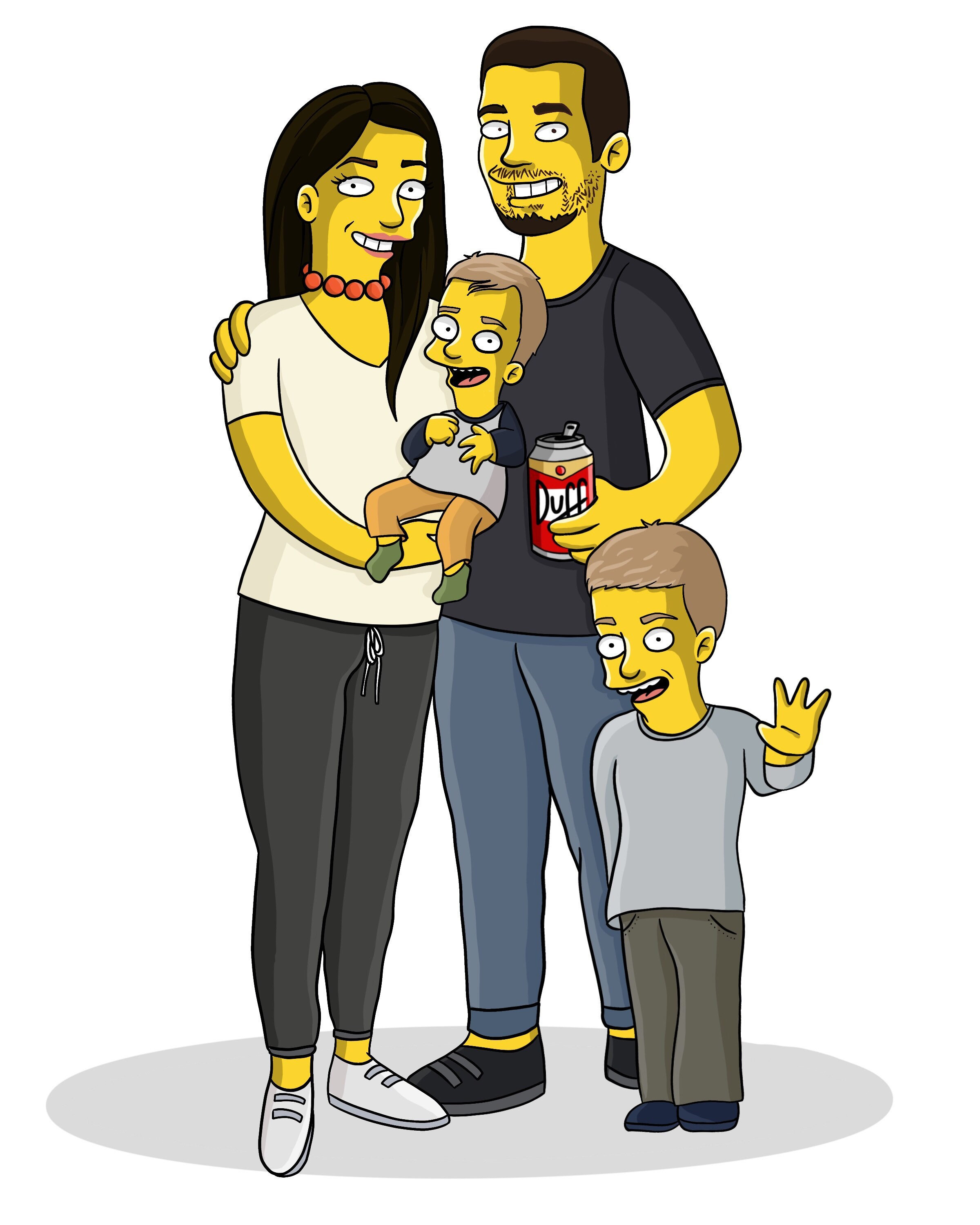 Full Body Simpsons Illustration, Personalized Caricature Gift ...