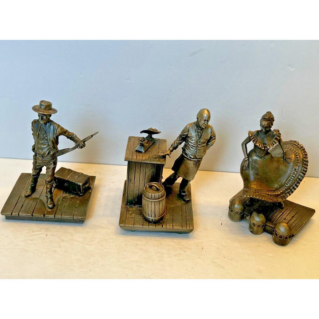 Vintage 1981 Franklin Mint People of the Old West Pewter Figurines (set ...