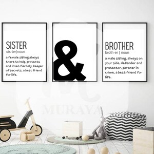Brother & Sister Definitions Wall Art Printable Sibling | Etsy