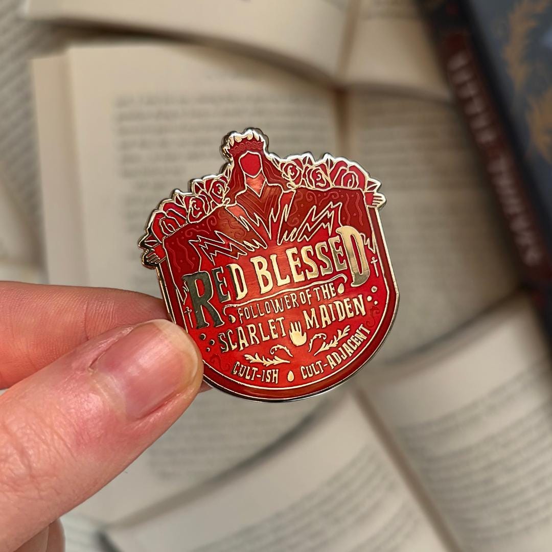 Red Blessed Cult Membership Badge - Painted Devils Enamel Pin - Etsy