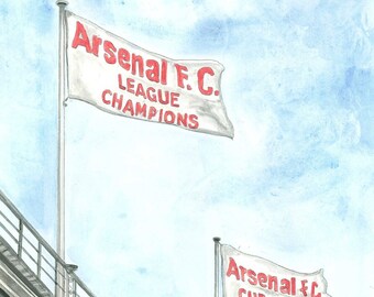 ARSENAL UNDERGROUND Islington Painted in Watercolour Series - Etsy