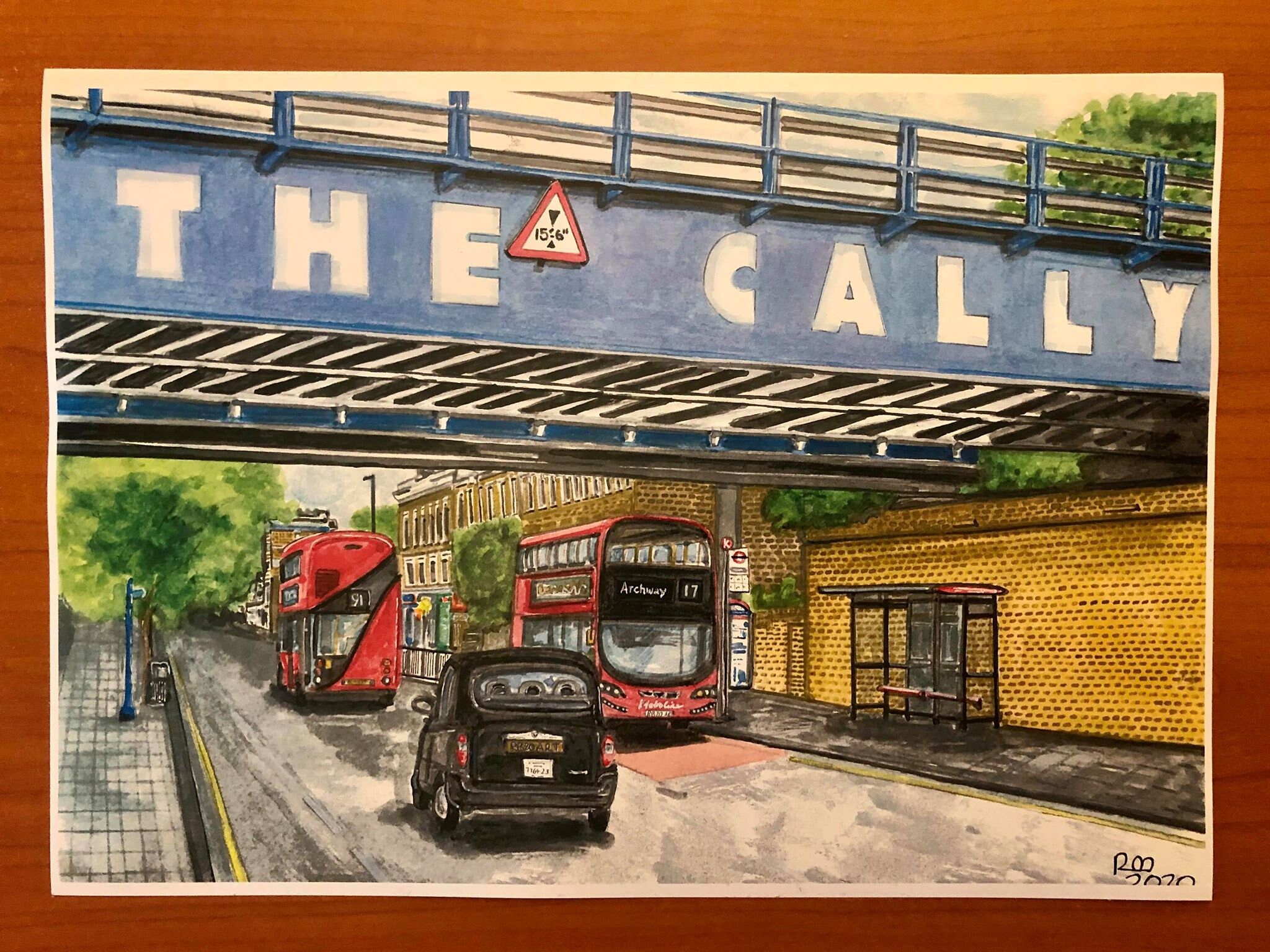 CALLY ROAD BRIDGE Islington Painted in Watercolour Series by - Etsy UK