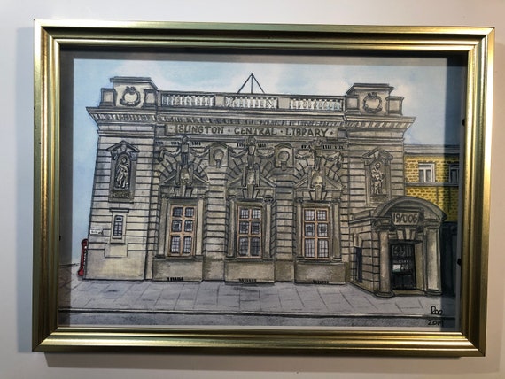 ISLINGTON CENTRAL LIBRARY Islington gemalt in Aquarell Serie | Etsy