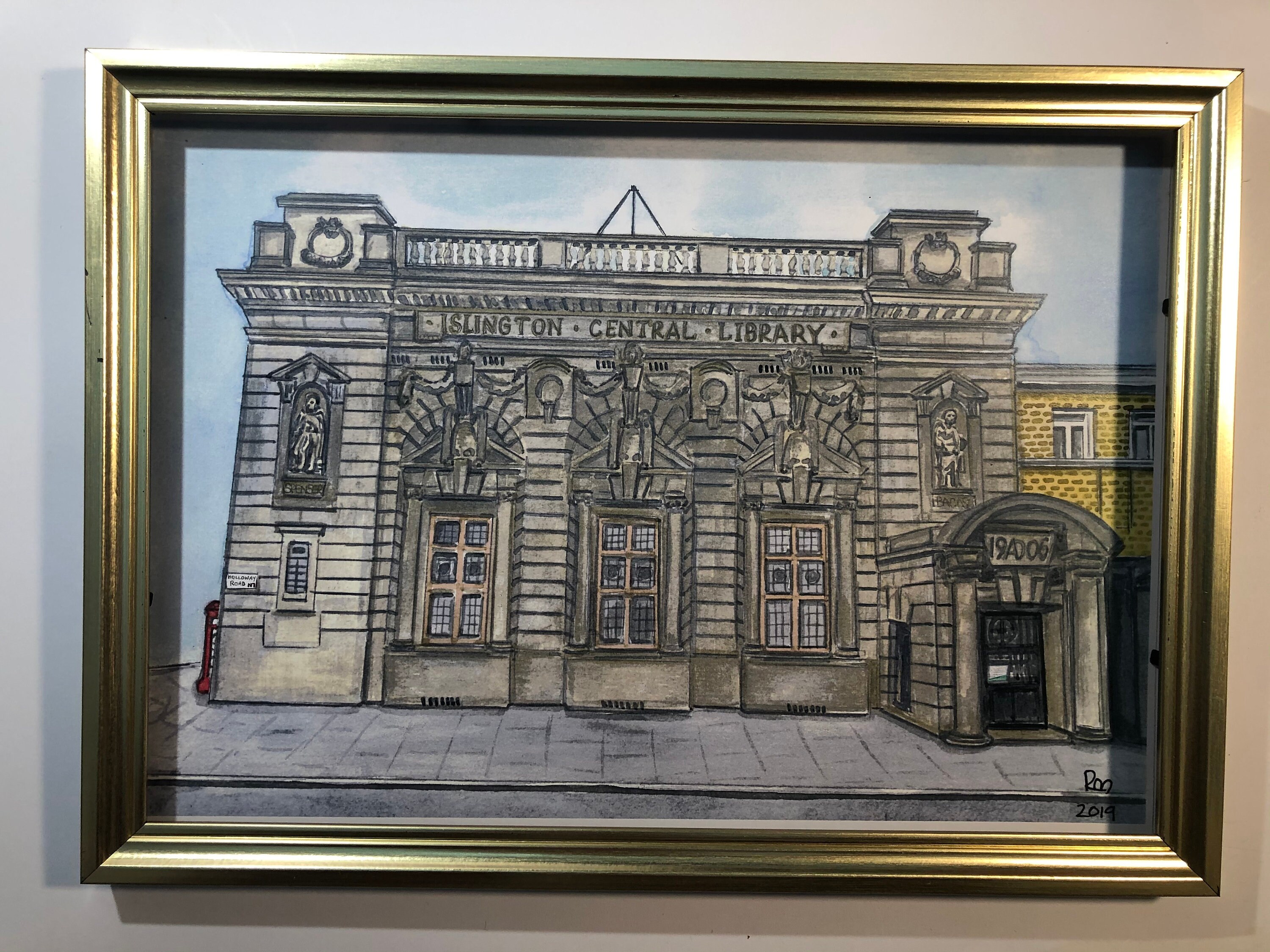 ISLINGTON CENTRAL LIBRARY Islington gemalt in Aquarell Serie | Etsy