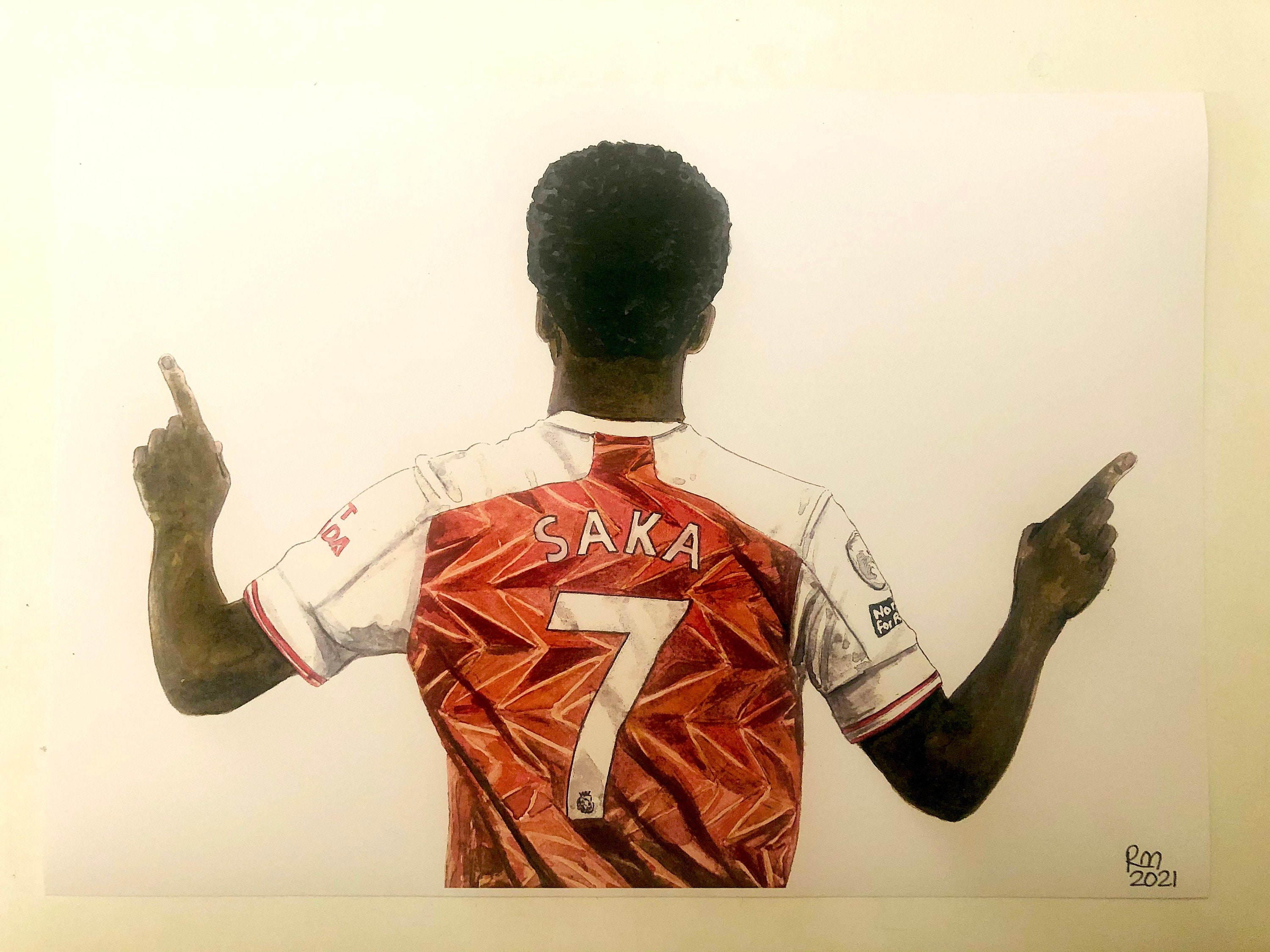 BUKAYO SAKA Jugador del Arsenal por Ruth Beck | Etsy