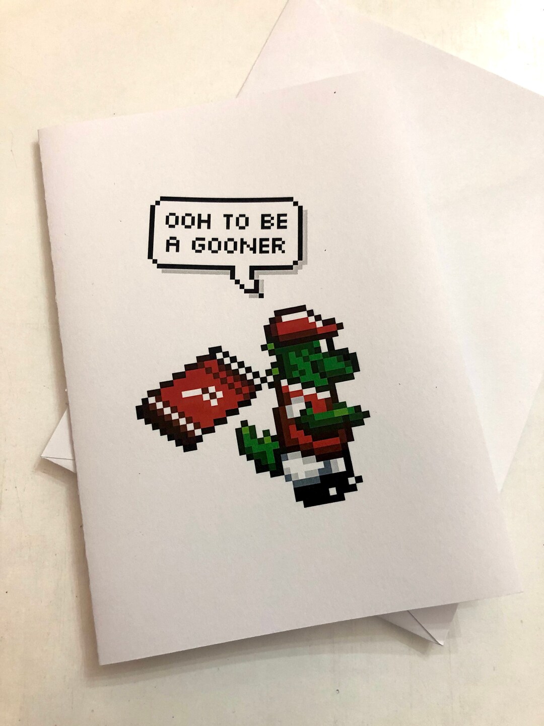 Gunnersaurus Pixel Art Design Arsenal FC A6 BLANK CARD by Ruth Beck Art ...