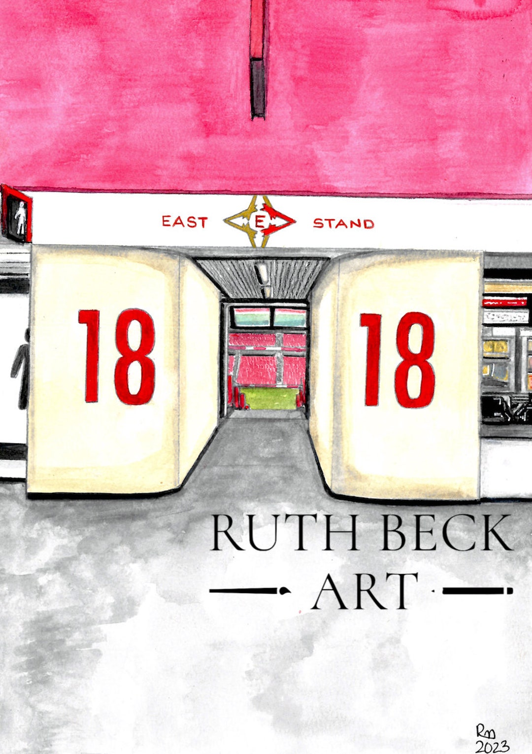 East Stand Entrance 18 Arsenal Emirates Stadium Islington Painted in ...