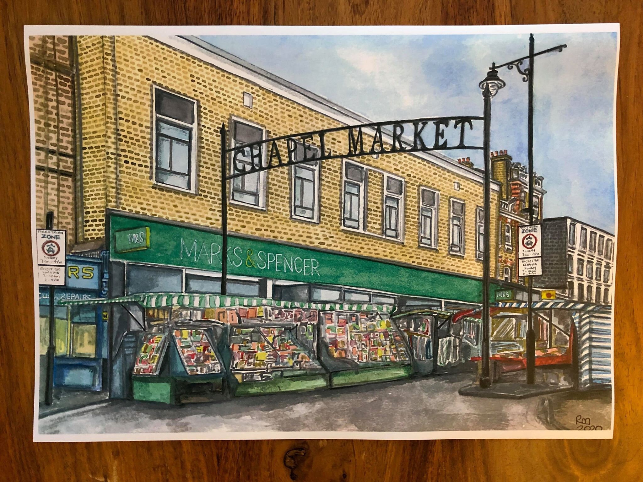 CHAPEL MARKET STALLS Islington Painted in Watercolour Series - Etsy UK