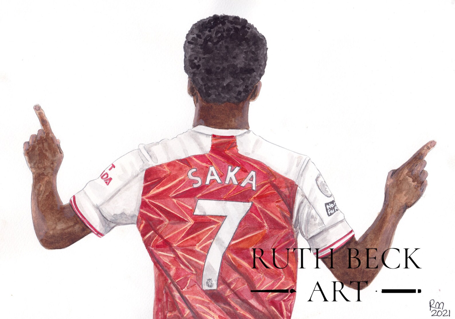 BUKAYO SAKA Arsenal Player by Ruth Beck - Etsy