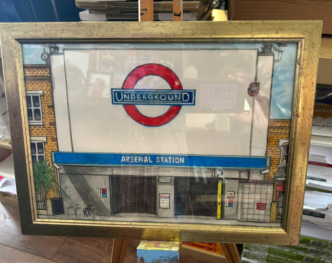 ARSENAL STATION ORIGINAL A4 Watercolour Painting in Frame by Ruth Beck ...