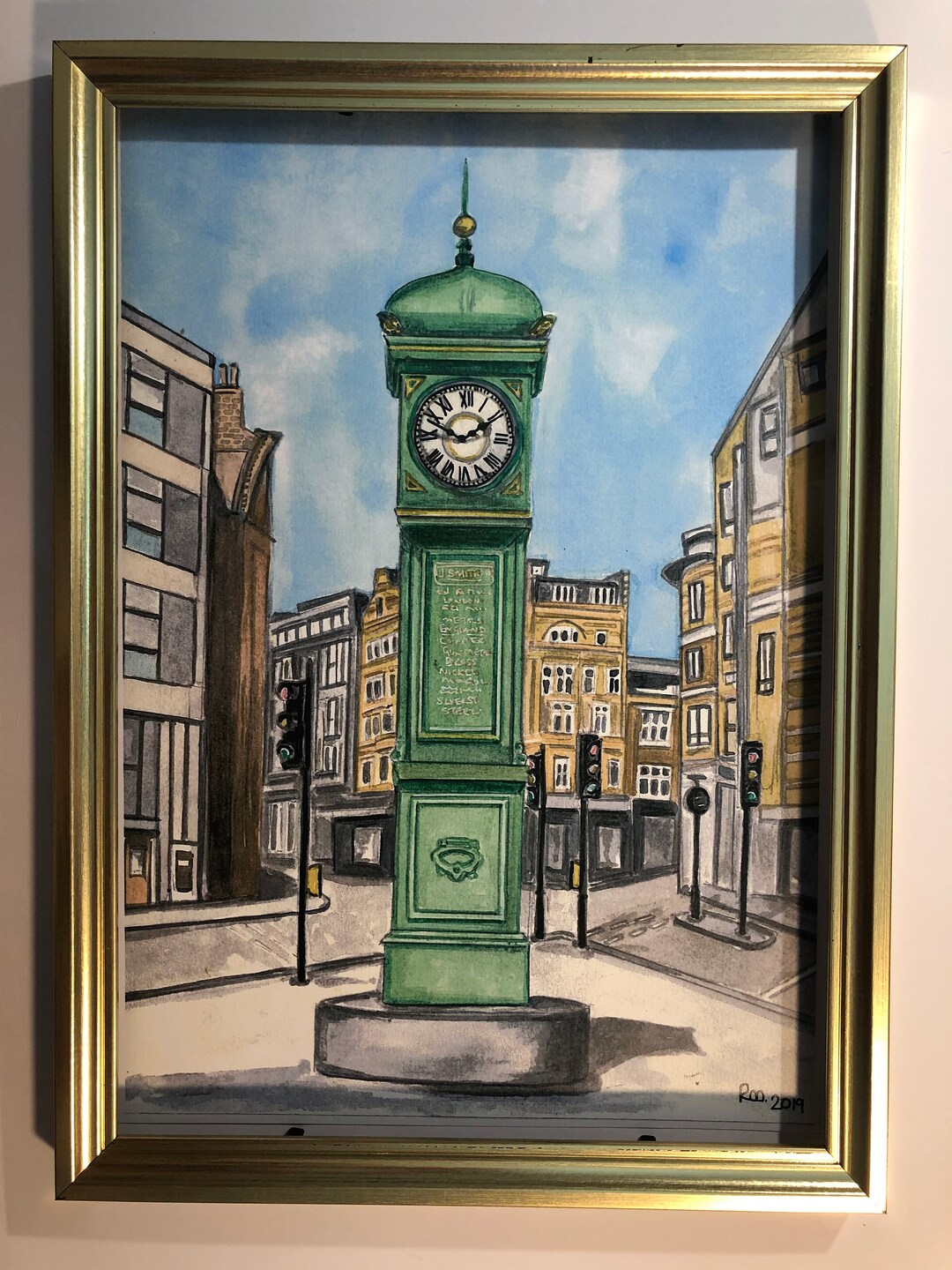 ANGEL CLOCK TOWER Islington Painted in Watercolour Series by Ruth Beck ...
