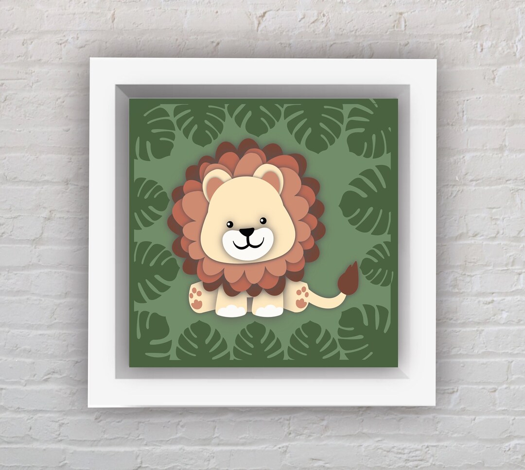 3D Layered Animal Lion SVG EPS PDF Dxffloral Multilayer Jungle Theme ...