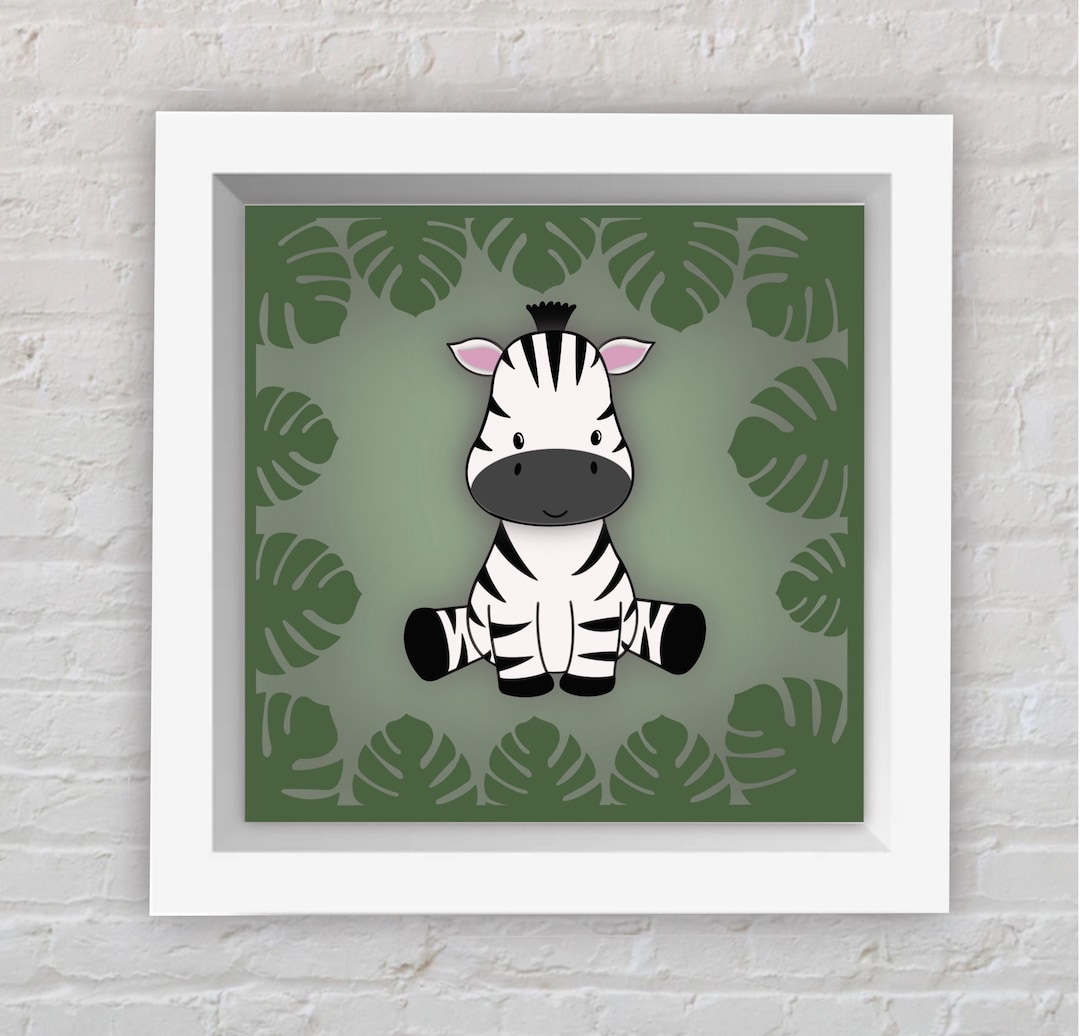 3D Layered Animal Zebra SVG EPS PDF Dxffloral Multilayer Jungle Theme ...