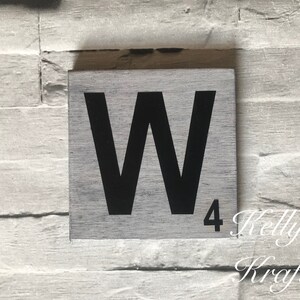 Personalised Large Wooden Scrabble Wall Art Tiles With Score Numbers ...