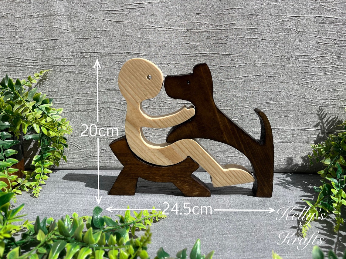 Pet Lover Wood Sculpture Family Dog Unique Gift Hand Carved - Etsy UK