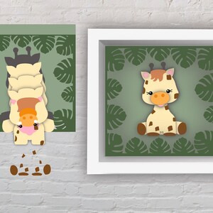 3D Layered Animal Giraffe SVG EPS PDF Dxffloral Multilayer Jungle Theme ...