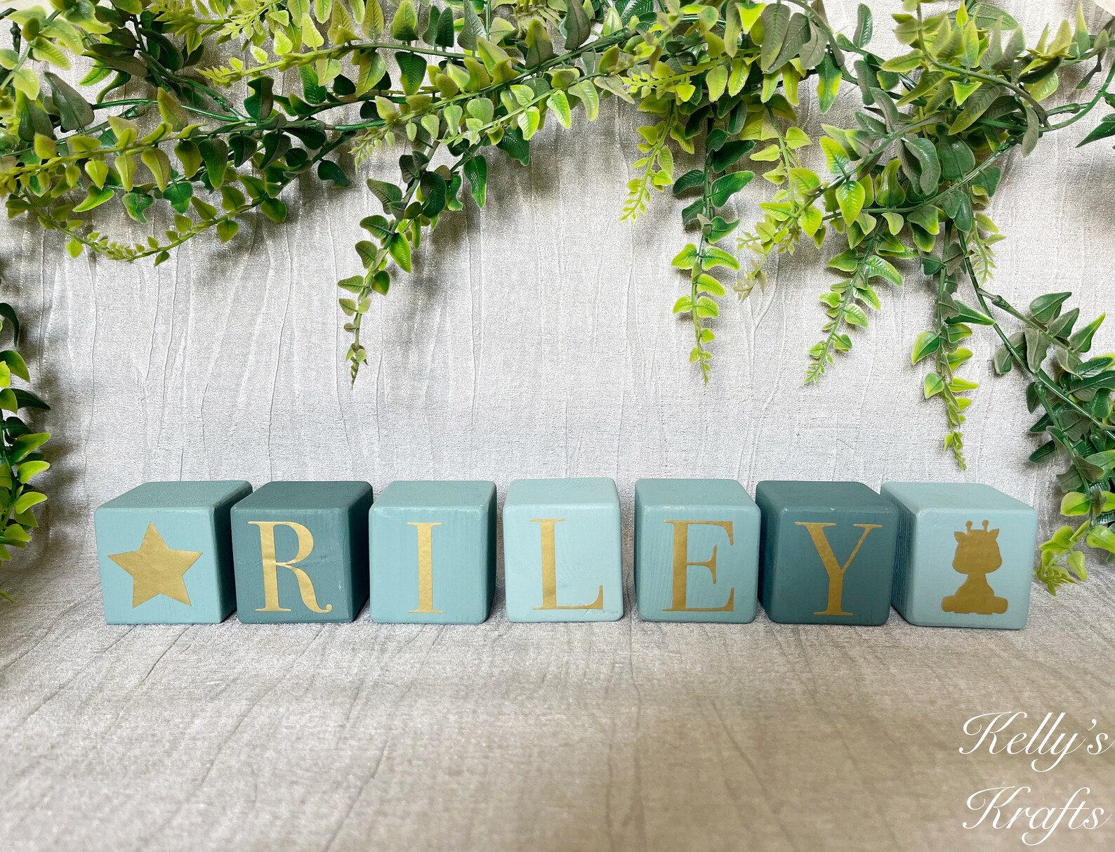Personalised Wooden Baby Name Blocks Gift - Etsy UK