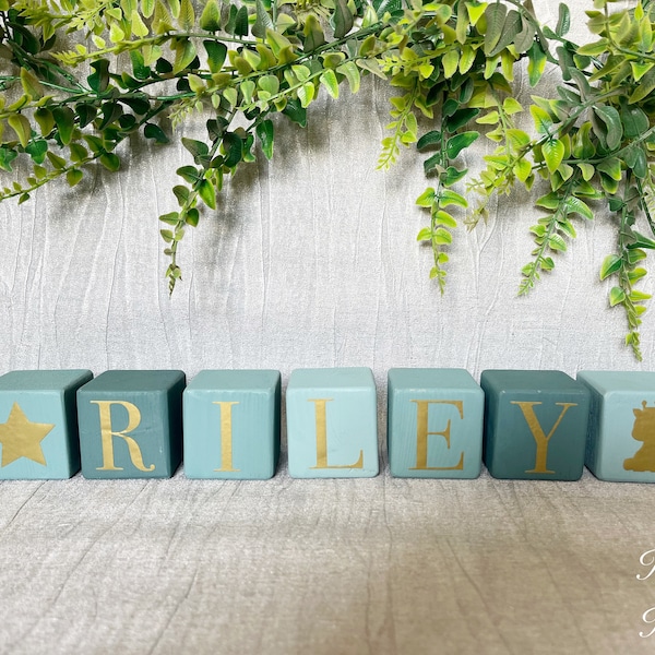Baby Name Blocks - Etsy UK