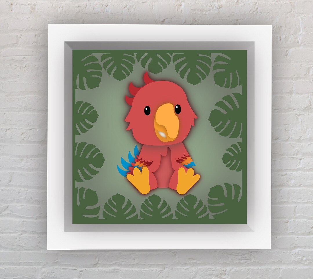 3D Layered Animal Parrot Bird SVG EPS PDF Dxffloral Multilayer Jungle ...